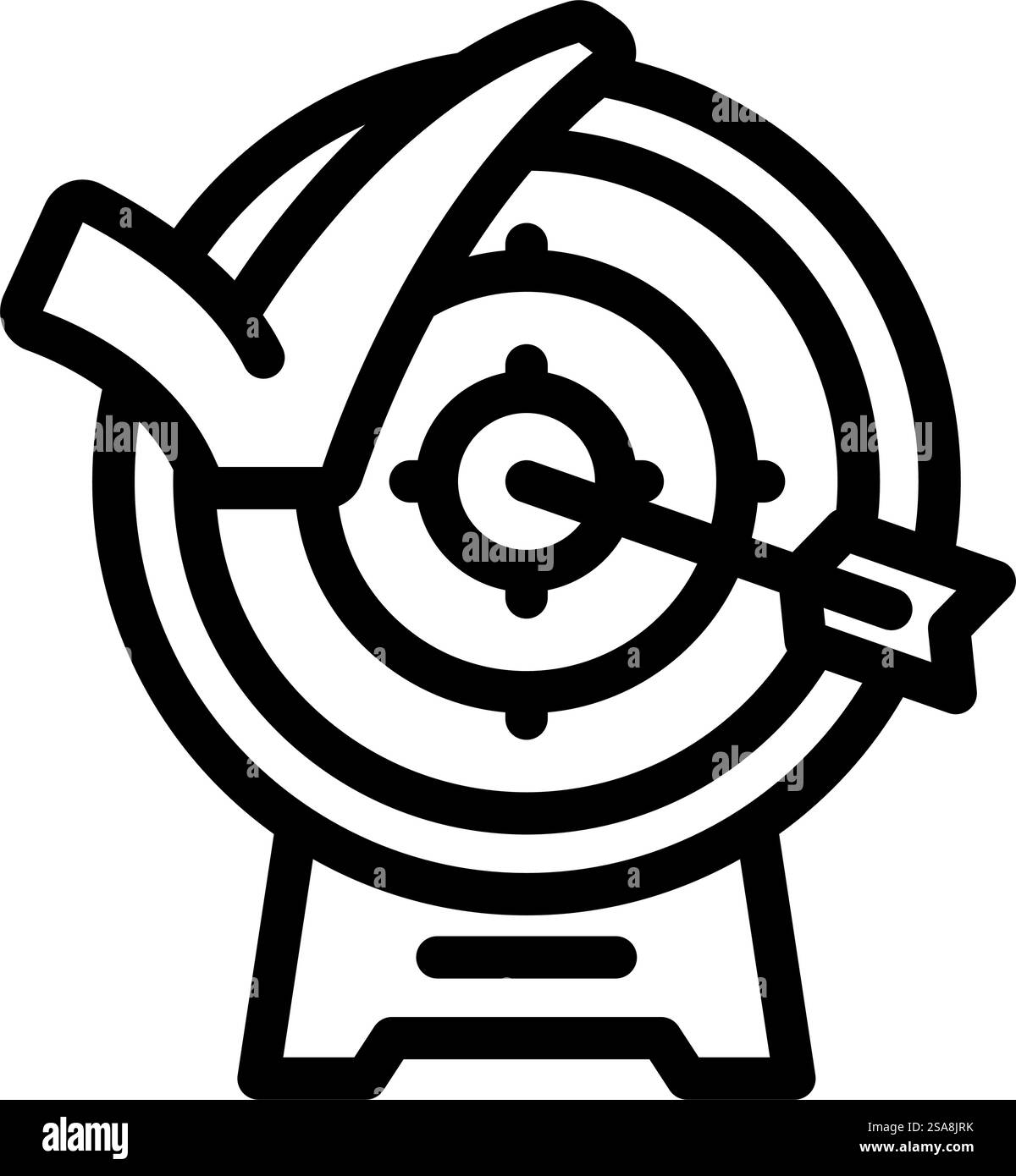 arrow target check mark line icon vector. arrow target check mark sign ...