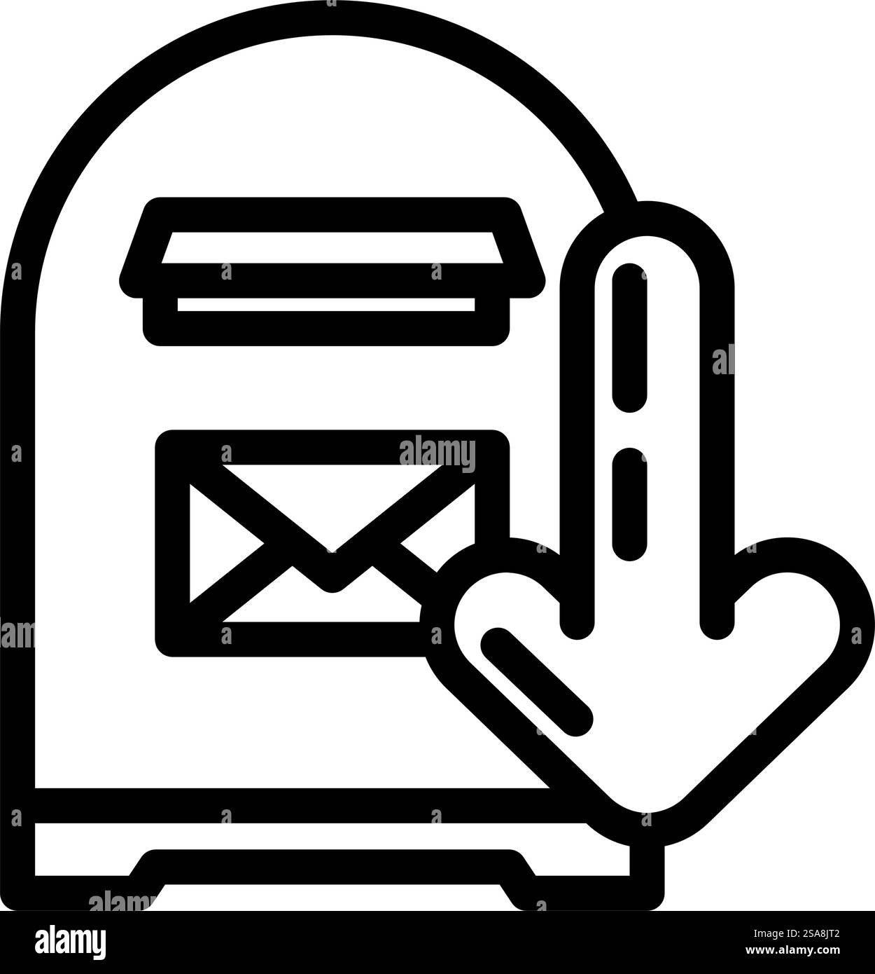 open letter box loading mailbox line icon vector. open letter box ...