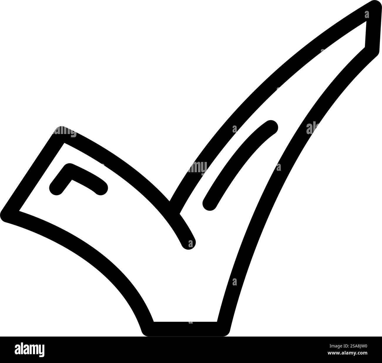 green check line icon vector. green check sign. isolated contour symbol ...