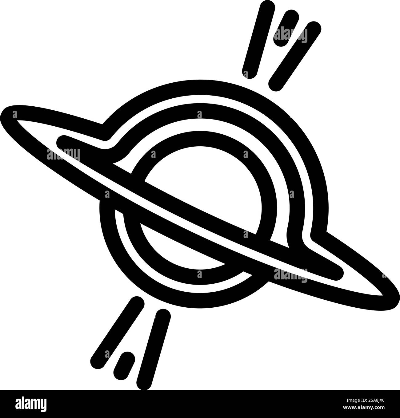 black hole space exploration line icon vector. black hole space ...