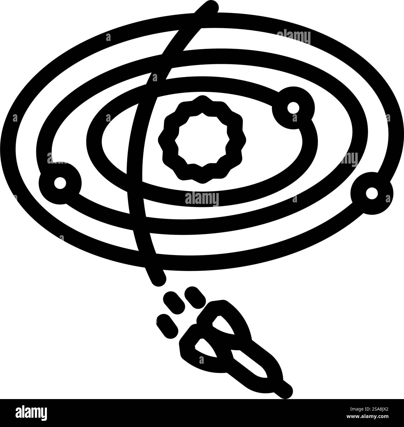 interstellar travel space exploration line icon vector. interstellar ...