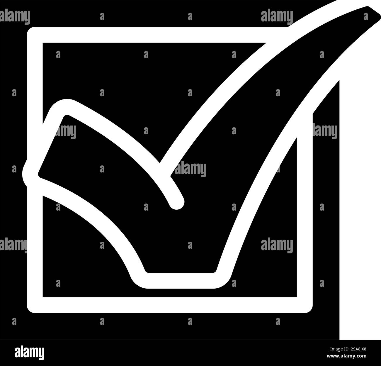 checkbox mark glyph icon vector. checkbox mark sign. isolated symbol illustration. checkbox mark ...