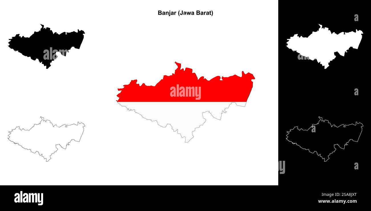 Banjar Jawa Barat blank outline map set Stock Vector Image & Art - Alamy