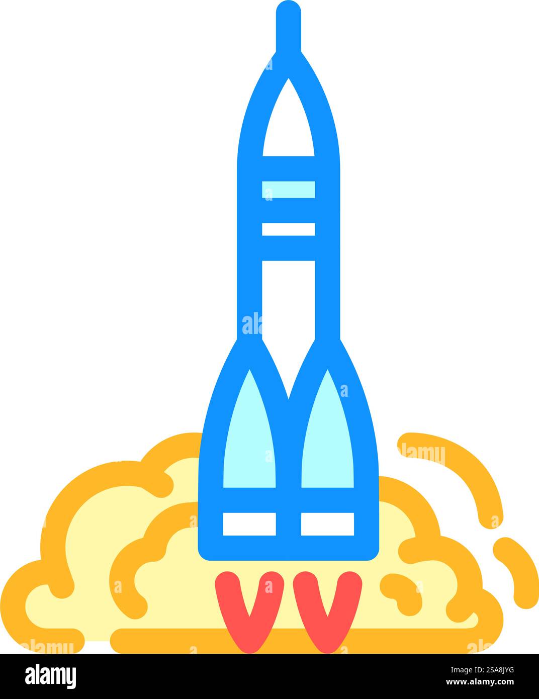 rocket launch space exploration color icon vector. rocket launch space ...