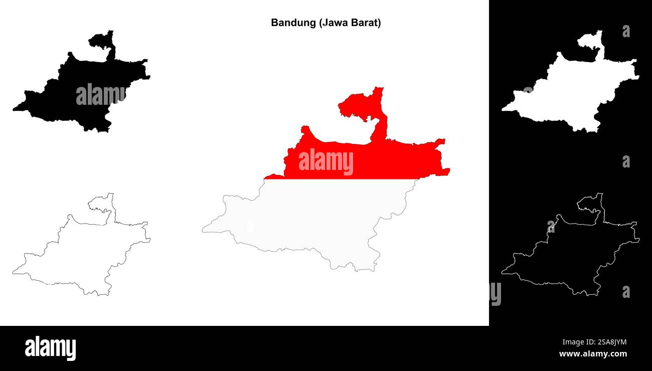 Bandung blank outline map set Stock Vector Image & Art - Alamy