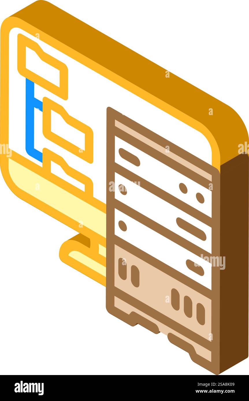 data archiving database isometric icon vector. data archiving database ...
