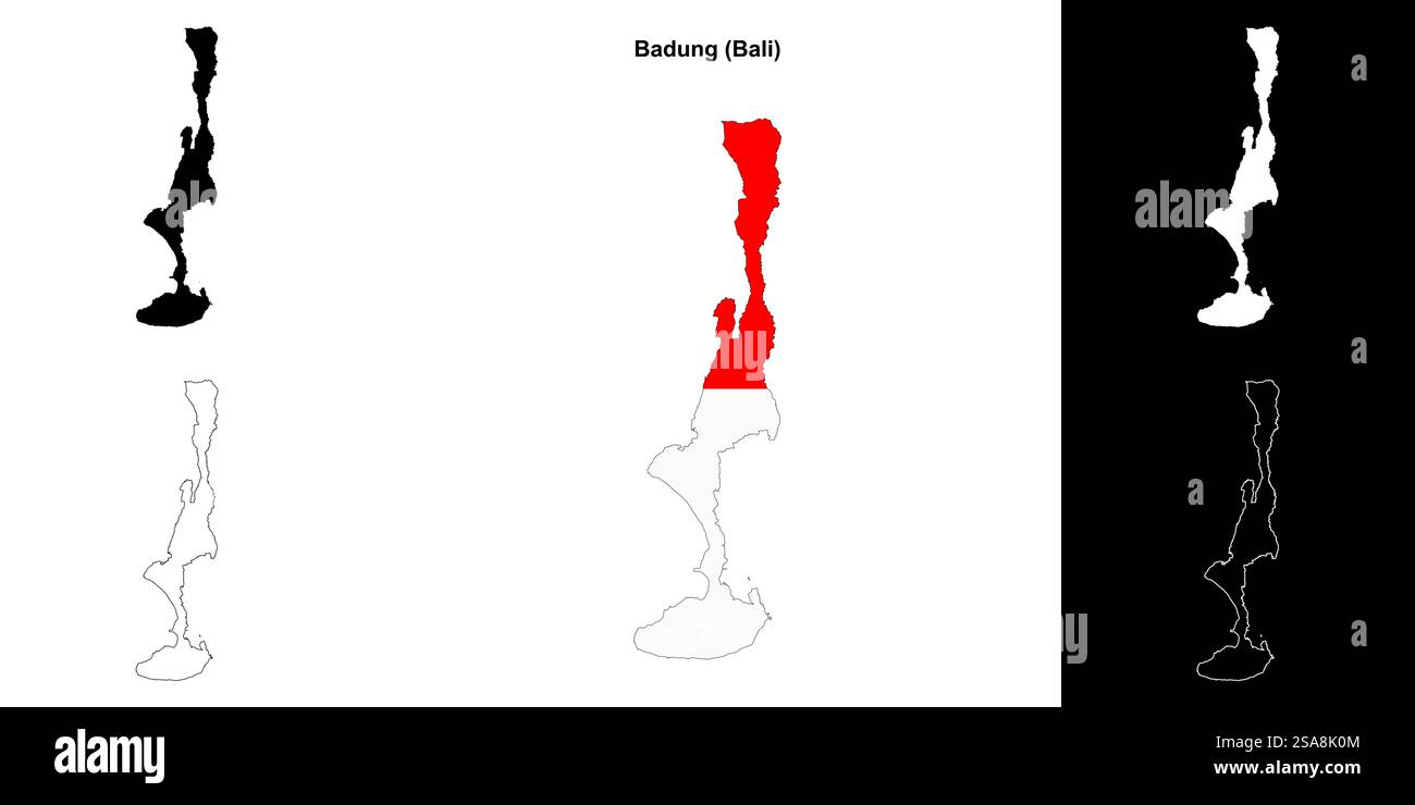 Badung blank outline map set Stock Vector Image & Art - Alamy