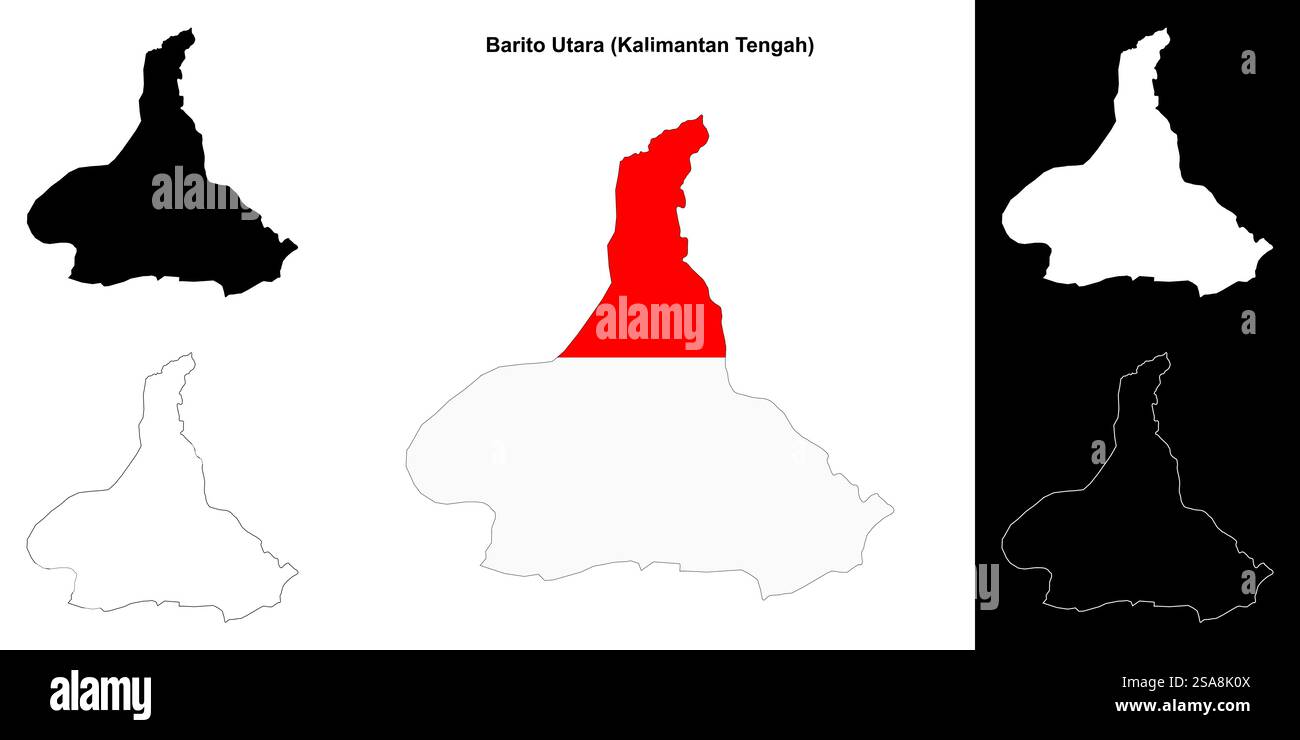 Barito Utara blank outline map set Stock Vector Image & Art - Alamy