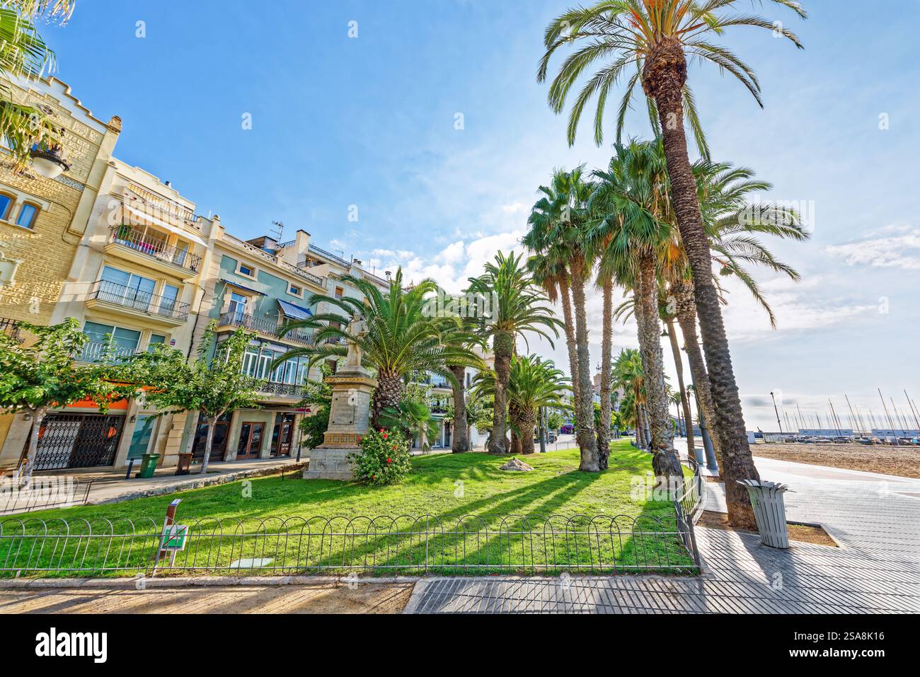 Seafront of Sitges,a beautiful town near Barcelona.Spain Stock Photo ...