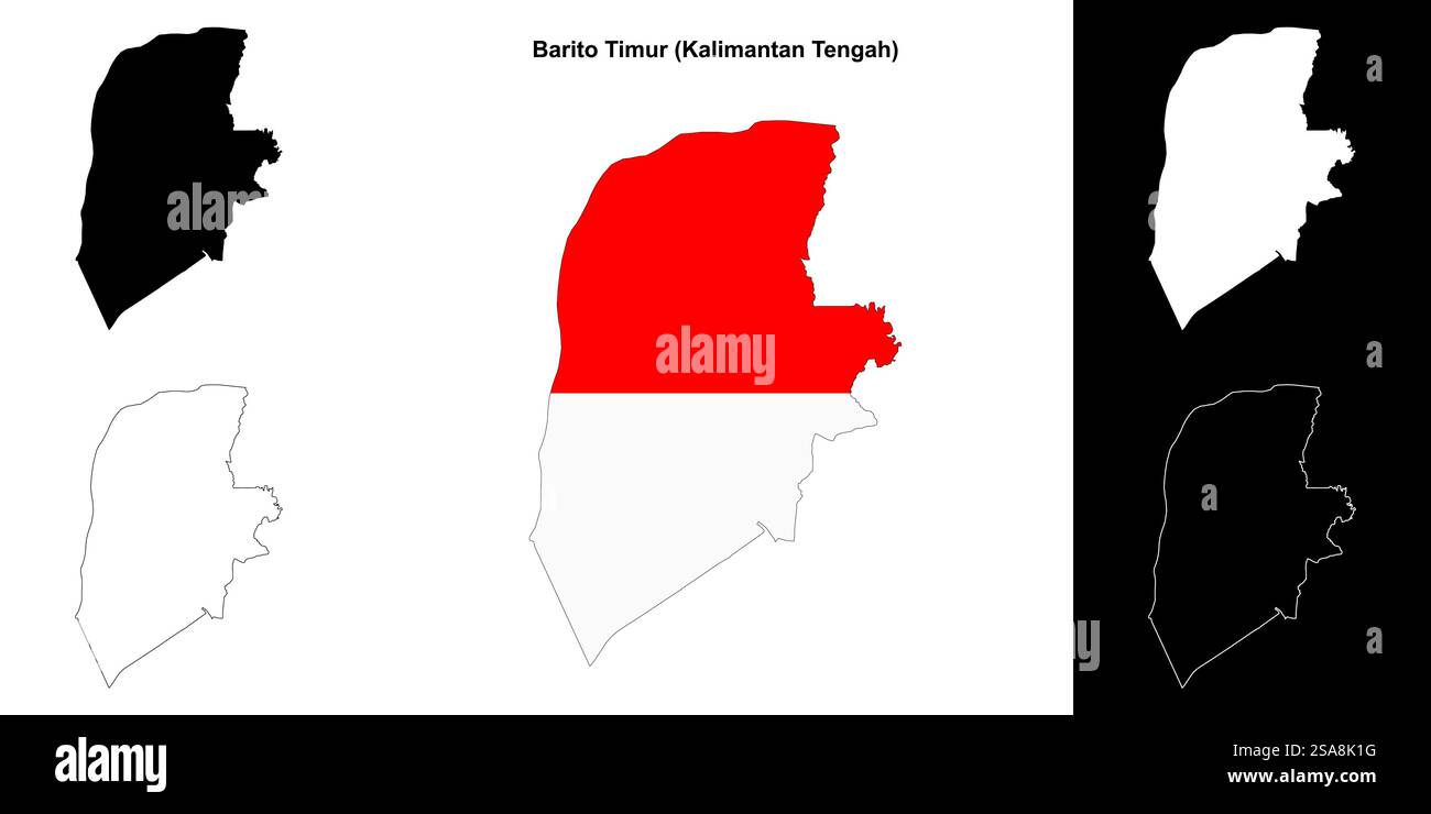 Barito timur vector outline map hi-res stock photography and images - Alamy