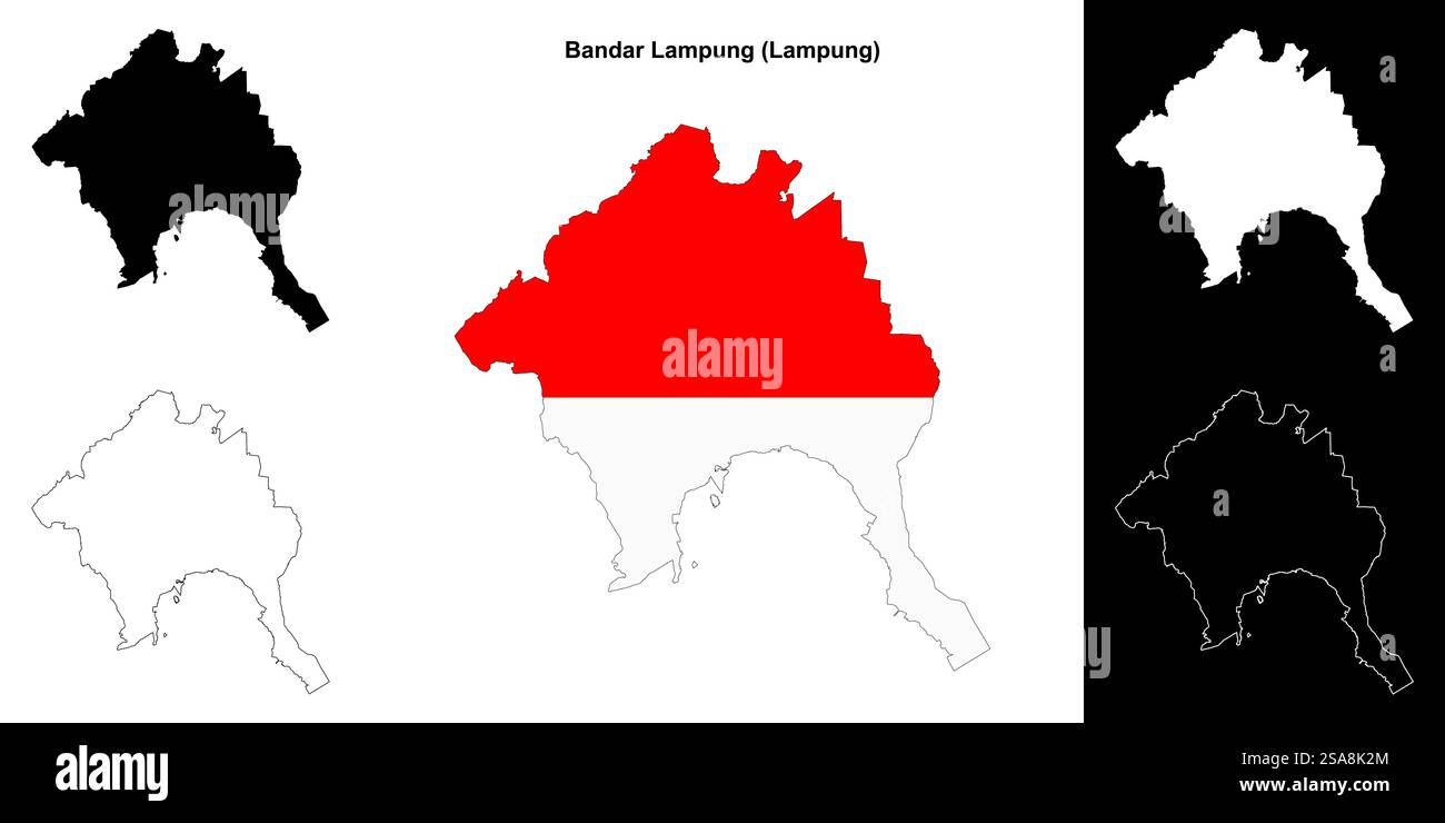 Bandar Lampung blank outline map set Stock Vector Image & Art - Alamy