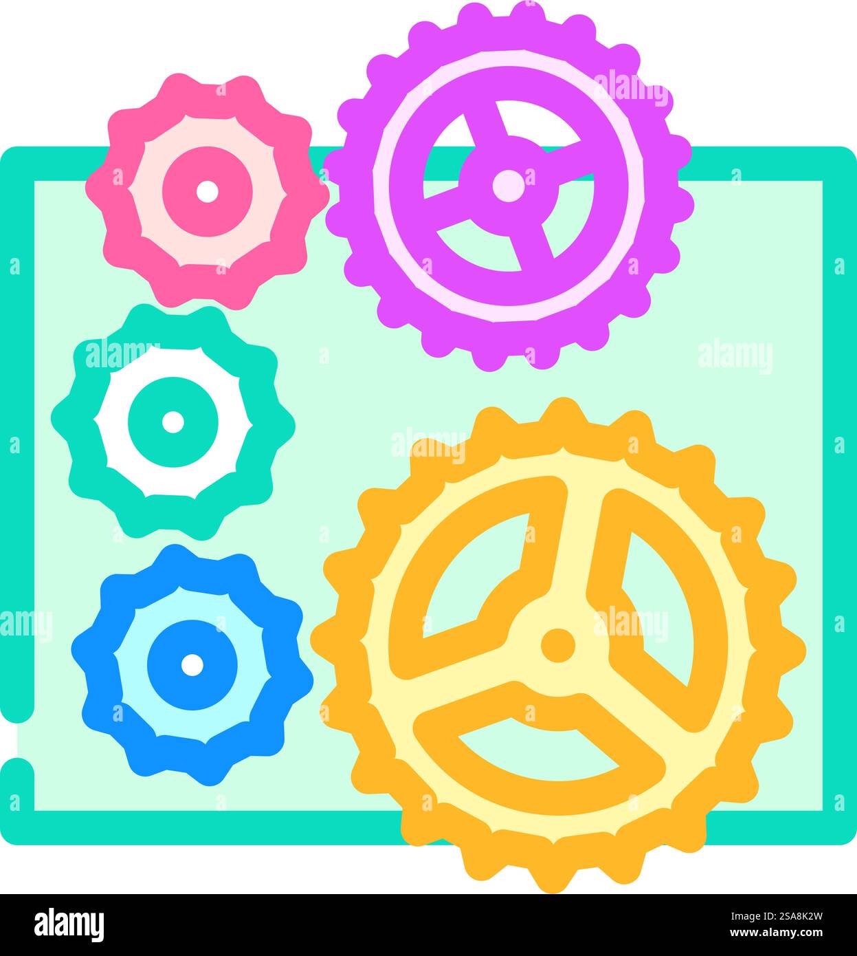 colorful gears fidget toy color icon vector. colorful gears fidget toy ...