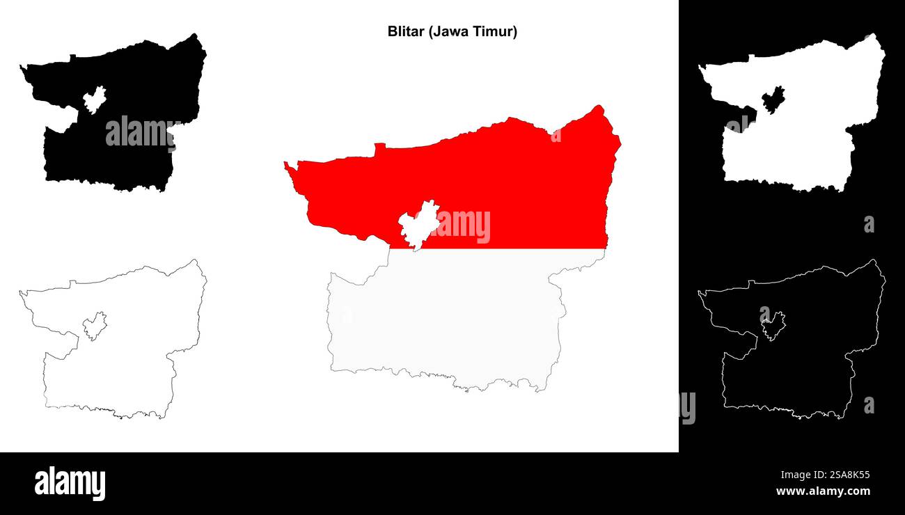 Blitar blank outline map set Stock Vector Image & Art - Alamy