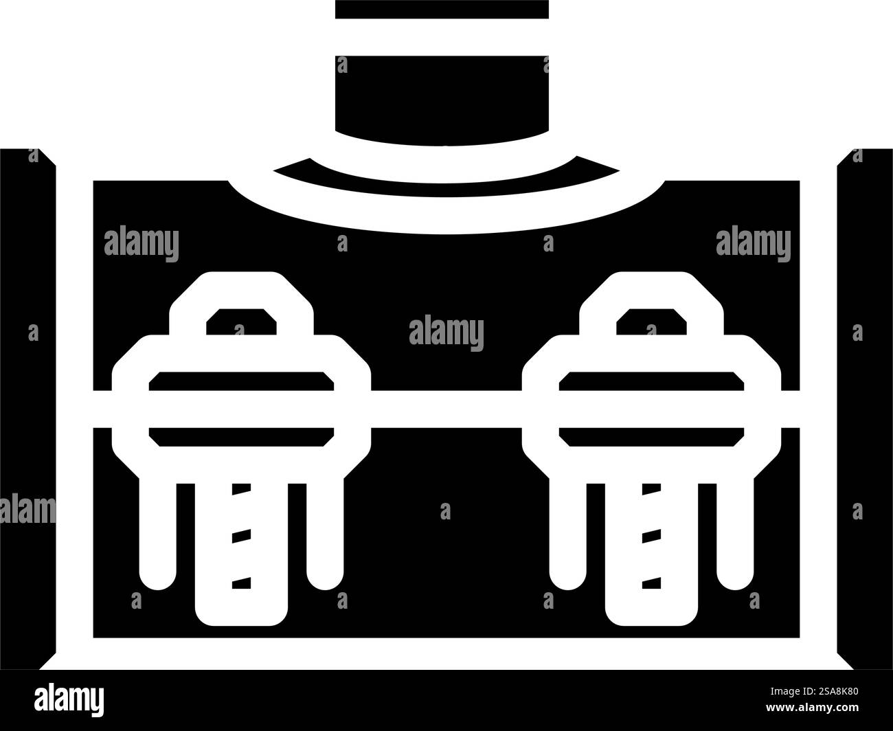 steel pipeline glyph icon vector. steel pipeline sign. isolated symbol ...