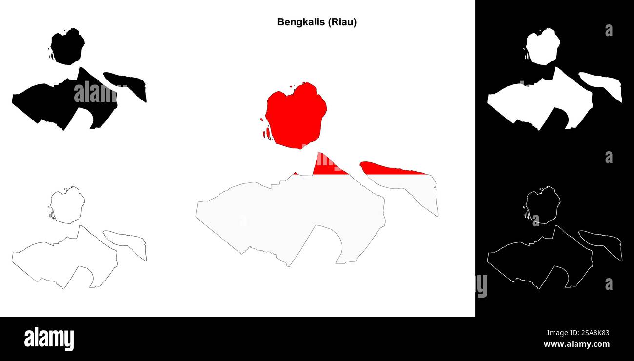 Bengkalis blank outline map set Stock Vector Image & Art - Alamy