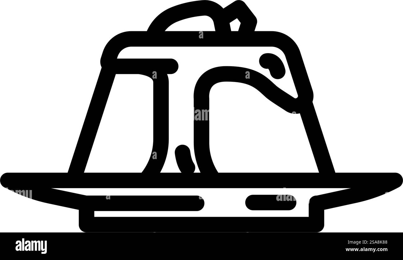 panna cotta italian cuisine line icon vector. panna cotta italian ...