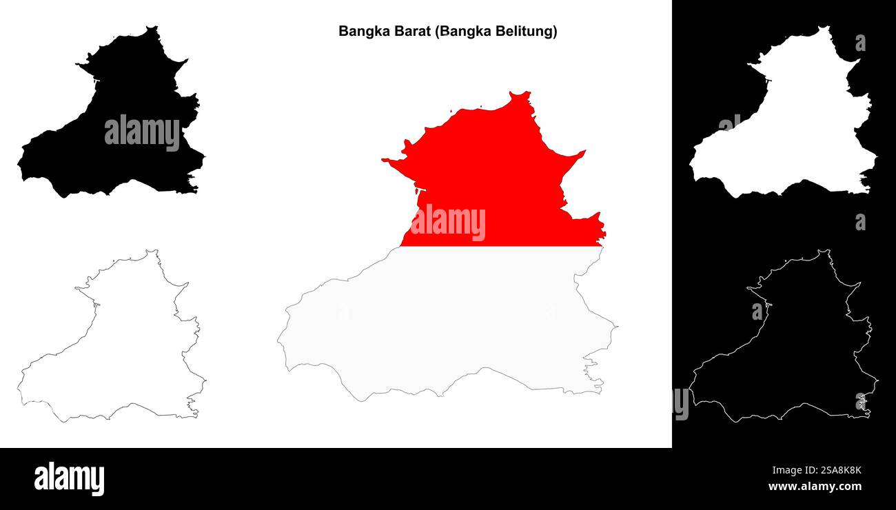 Bangka Barat blank outline map set Stock Vector Image & Art - Alamy