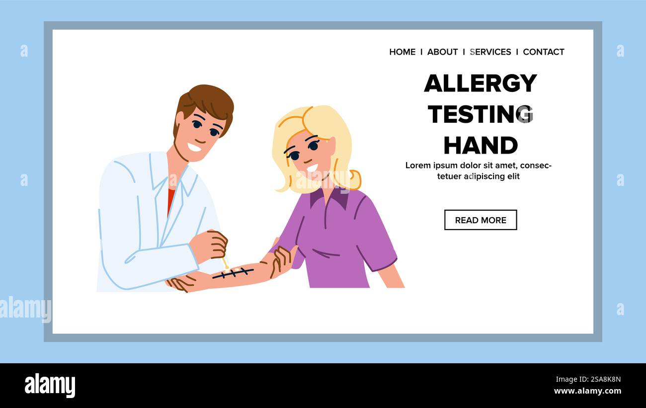 Health allergy testing hand vector medical care hi-res stock ...