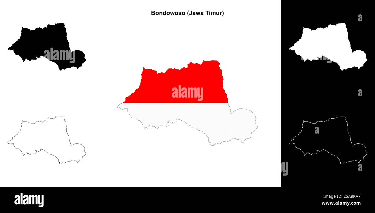 Bondowoso blank outline map set Stock Vector Image & Art - Alamy