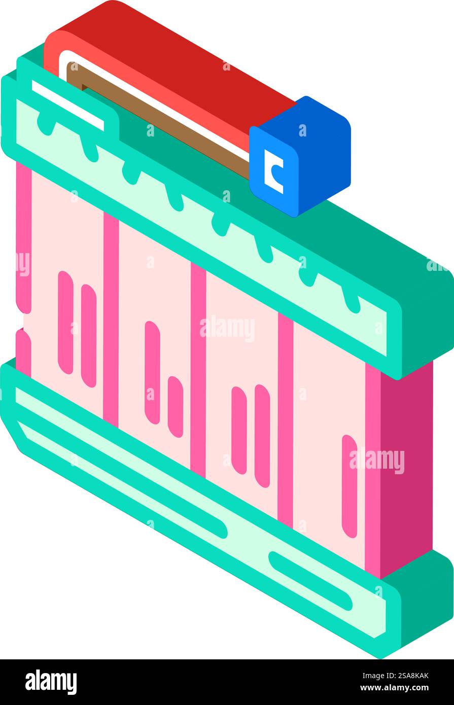 pack battery isometric icon vector. pack battery sign. isolated symbol ...