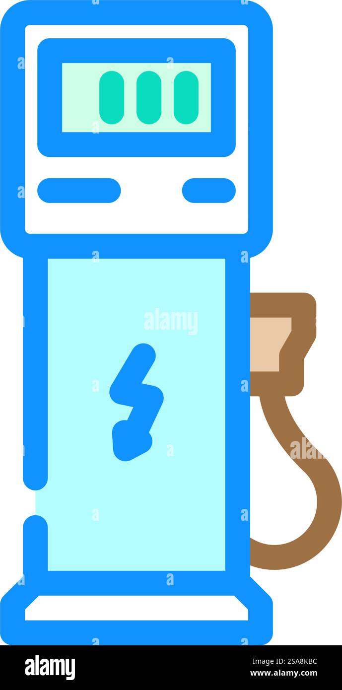 battery charging station color icon vector. battery charging station ...