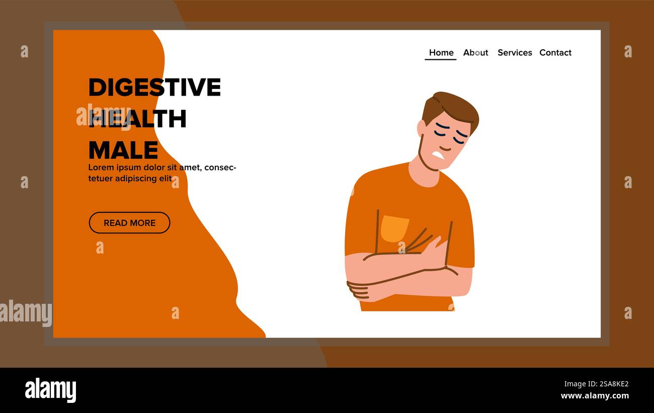 disease digestive health male vector. human colon, abdomen medicine ...