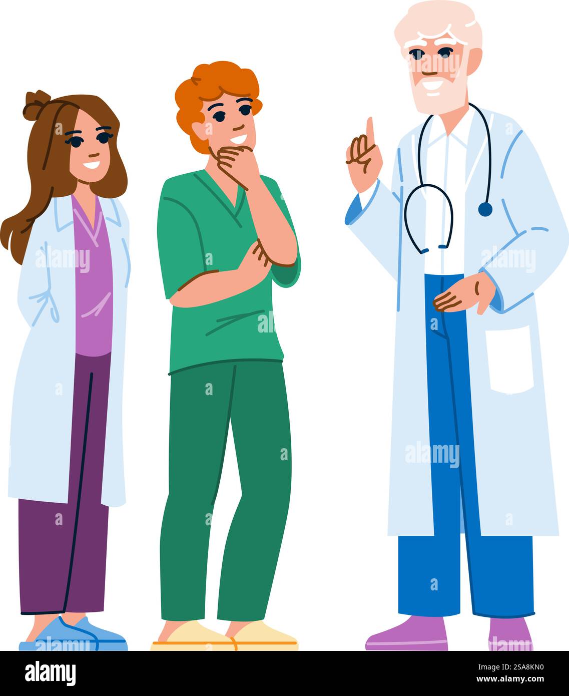 hospital medical students training vector. student clinic, education ...