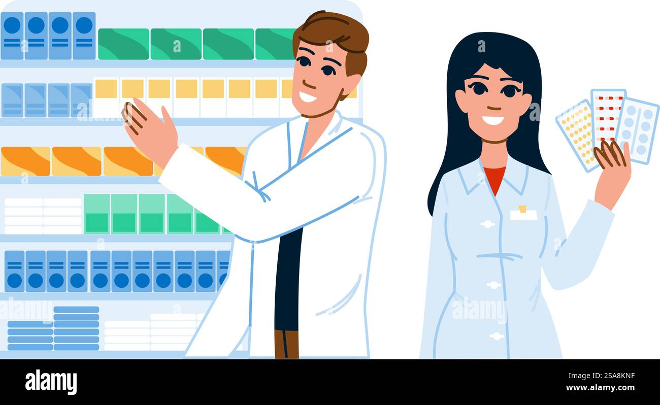 drug farmacist medication vector. health man, prescription ...