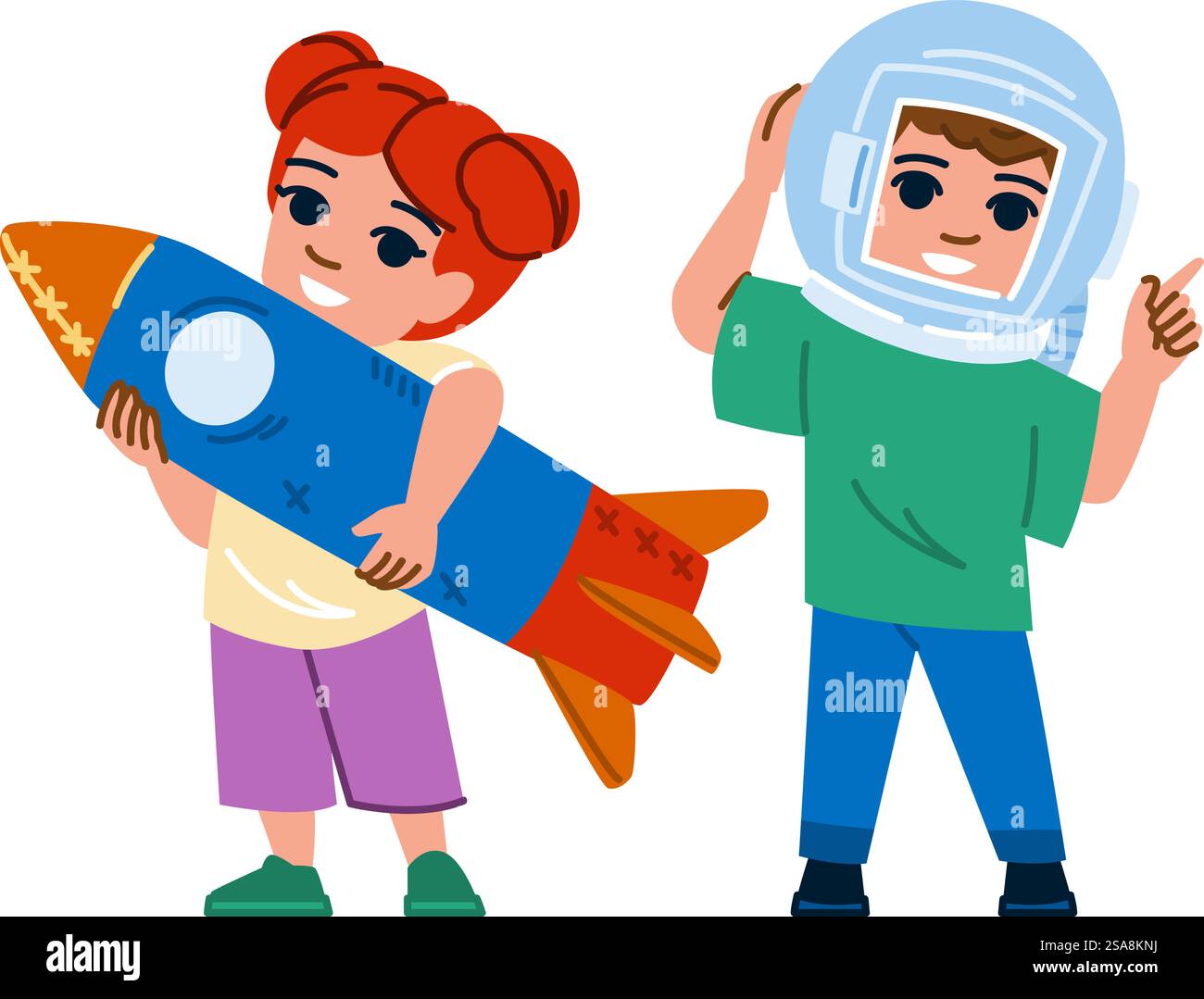 astronaut kids astronomy vector. planet technology, child rocket ...