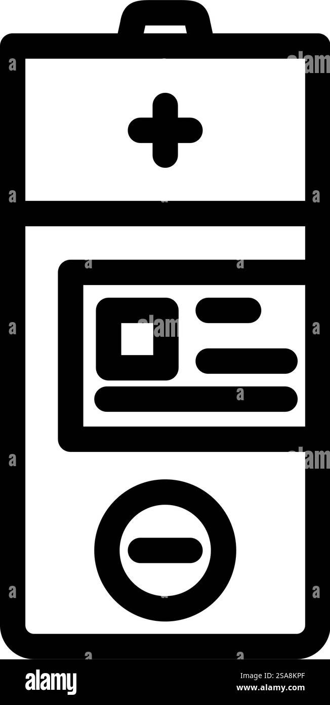 alkaline battery line icon vector. alkaline battery sign. isolated ...