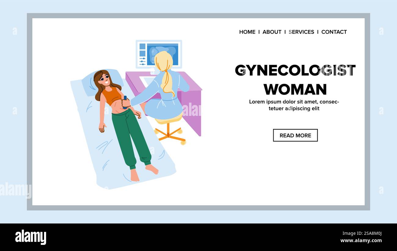 care gynecologist woman vector. doctor health, hospital patient, belly ...