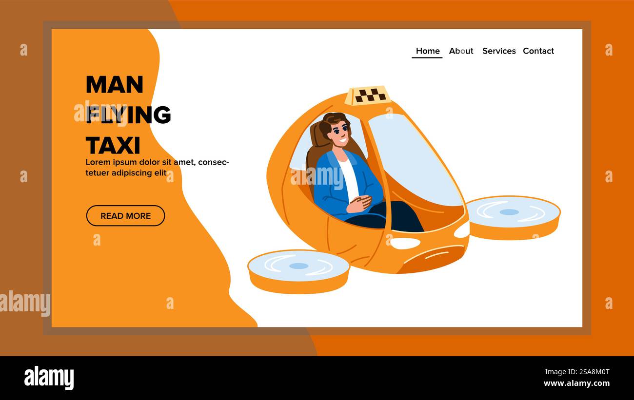 Aircraft man flying taxi vector drone future hi-res stock photography ...