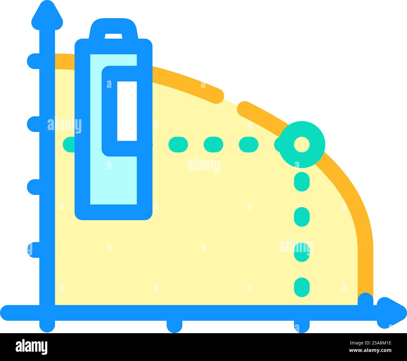 life span battery color icon vector. life span battery sign. isolated ...