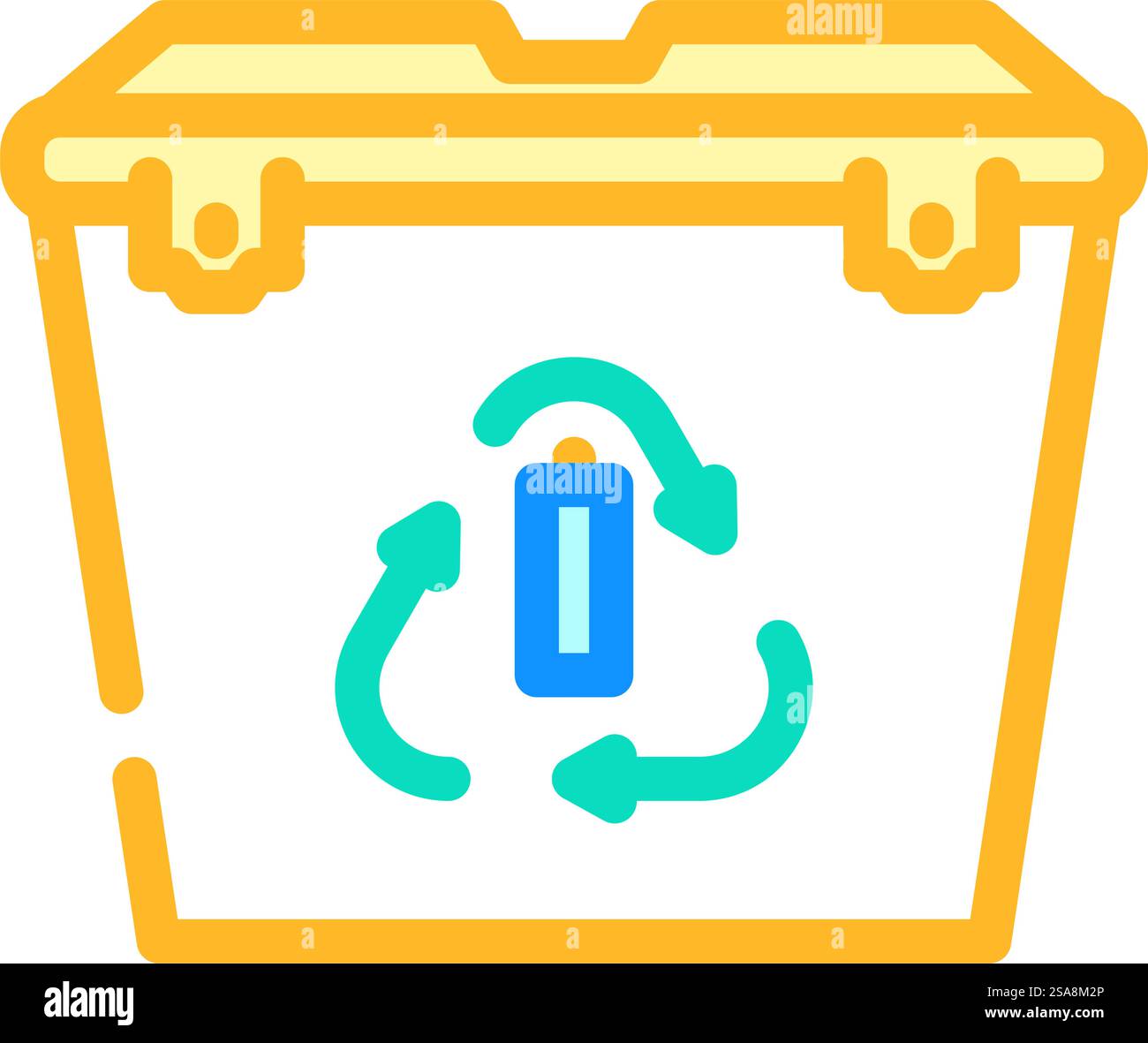 recycling battery color icon vector. recycling battery sign. isolated ...