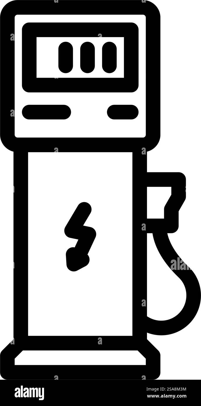 battery charging station line icon vector. battery charging station ...