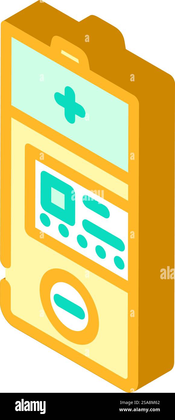 alkaline battery isometric icon vector. alkaline battery sign. isolated ...