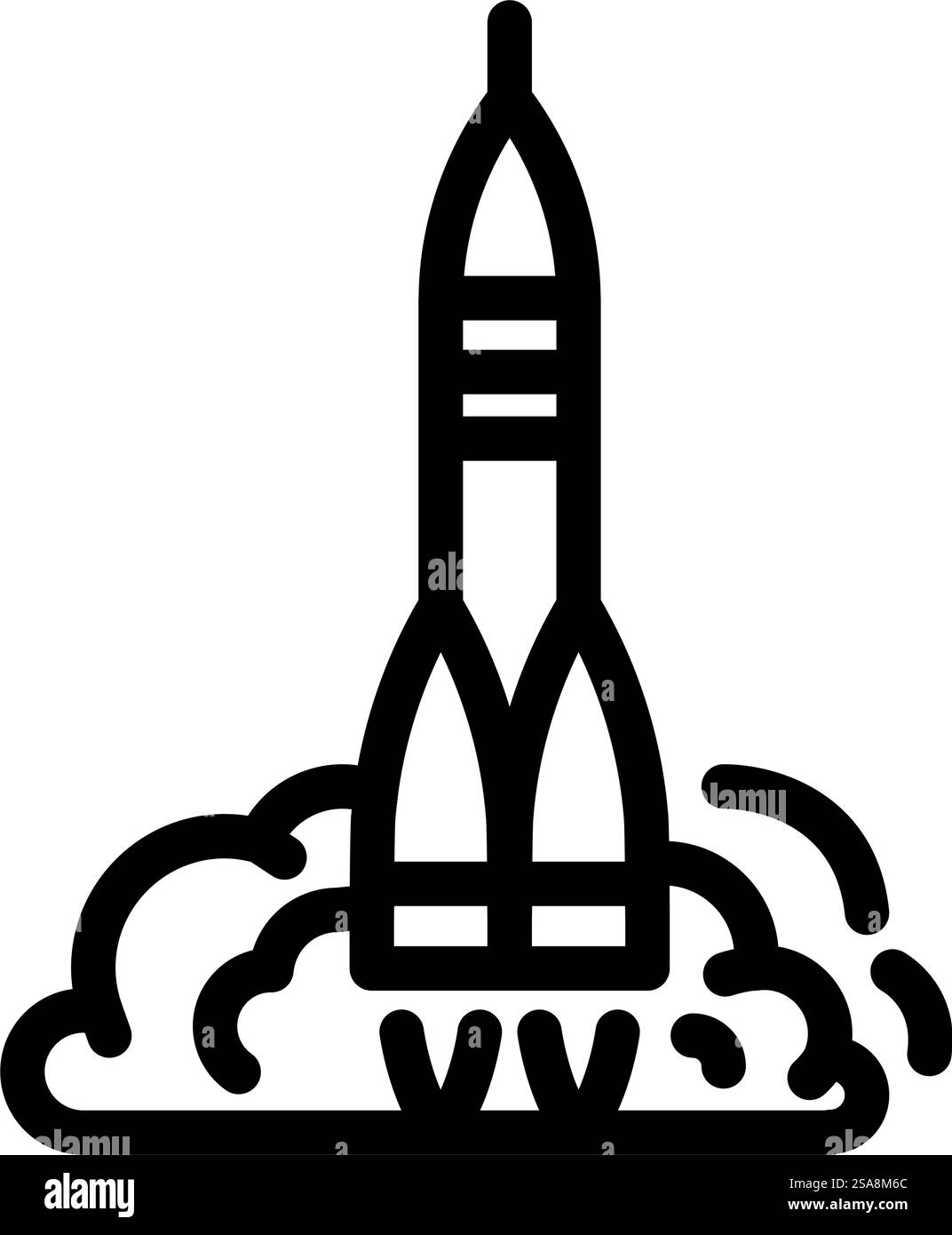 Rocket Launch Space Exploration Line Icon Vector Rocket Launch Space Exploration Sign Isolated