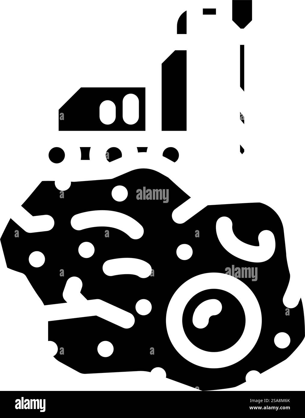 Asteroid Mining Space Exploration Glyph Icon Vector Asteroid Mining Space Exploration Sign