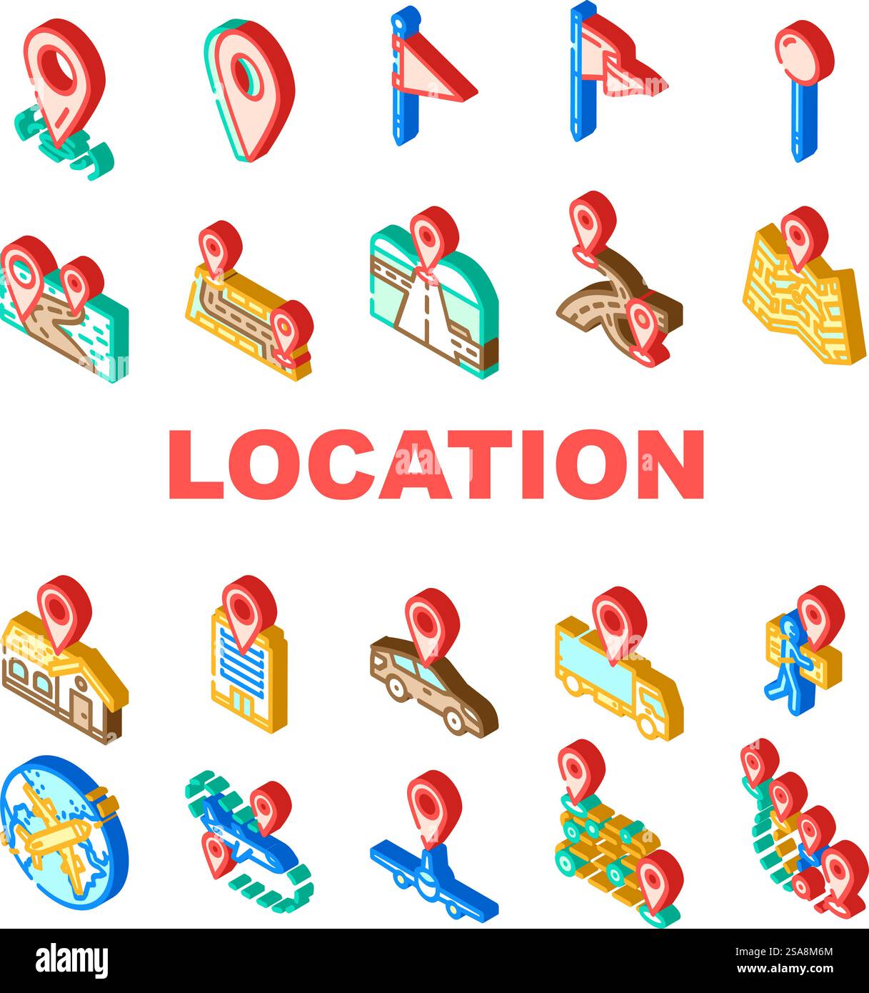 location pin map place point icons set vector. mark road, travel gps ...