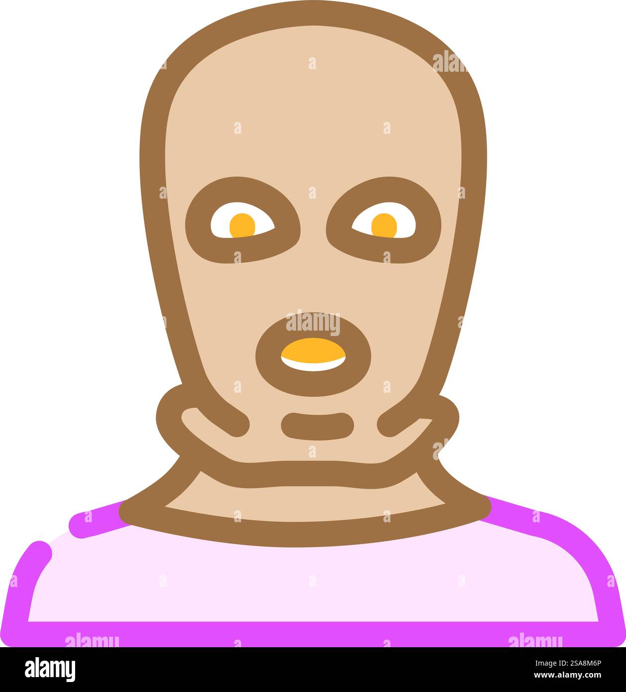 thief mask face color icon vector. thief mask face sign. isolated ...