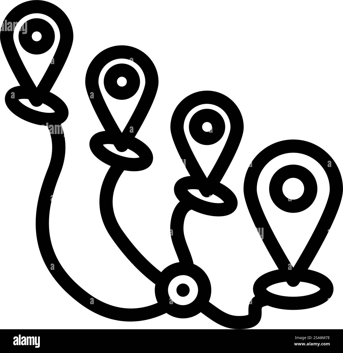 track airplane pointer place line icon vector. track airplane pointer ...