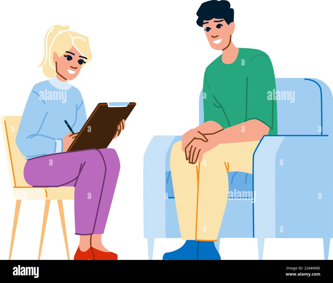 patient psychiatrist mental health vector. psychotherapy support ...