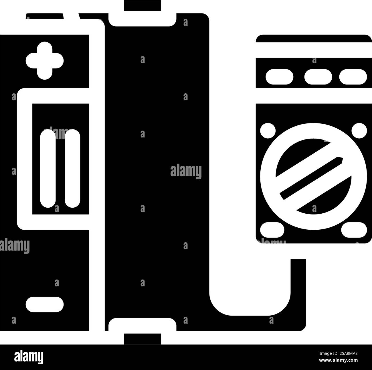 testing battery glyph icon vector. testing battery sign. isolated ...