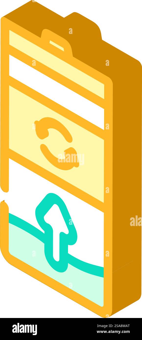 rechargeable battery isometric icon vector. rechargeable battery sign ...