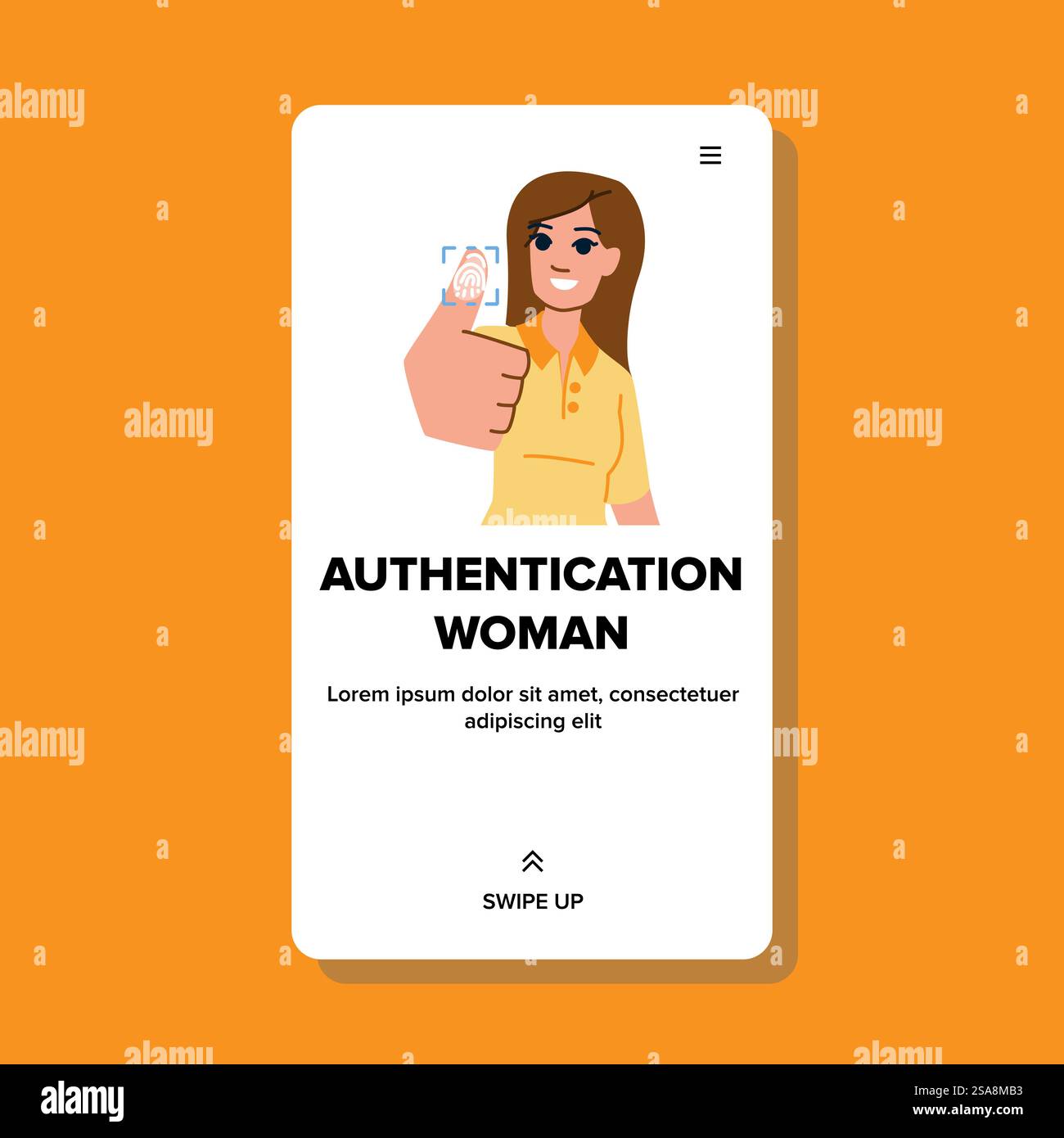 female authentication woman vector. adult young, person business, happy ...
