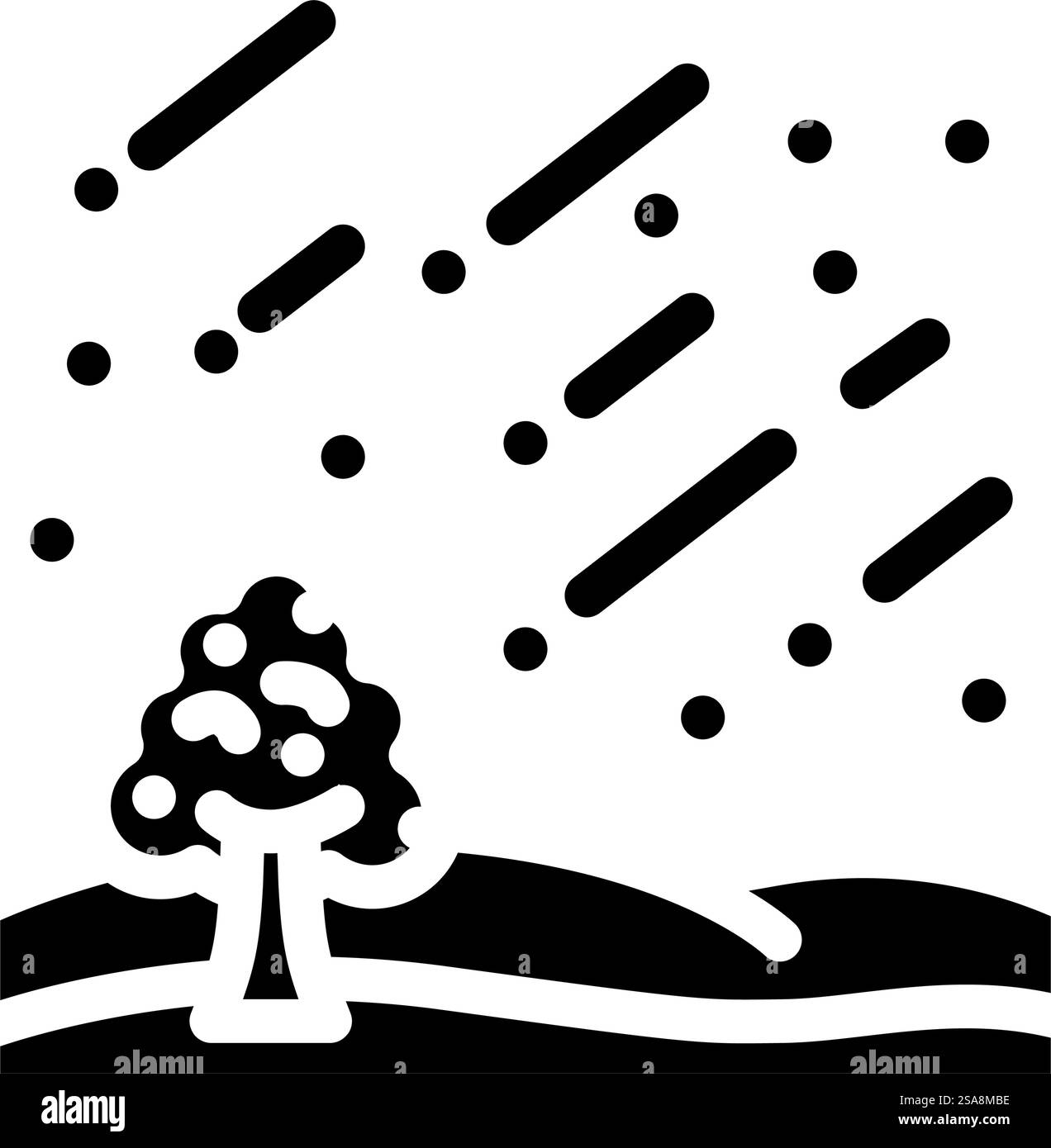 meteor shower space exploration glyph icon vector. meteor shower space ...