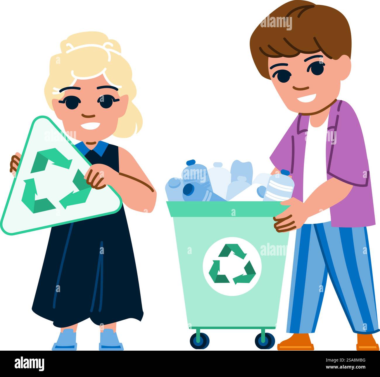 Plastic bottle recycled craft Stock Vector Images - Alamy