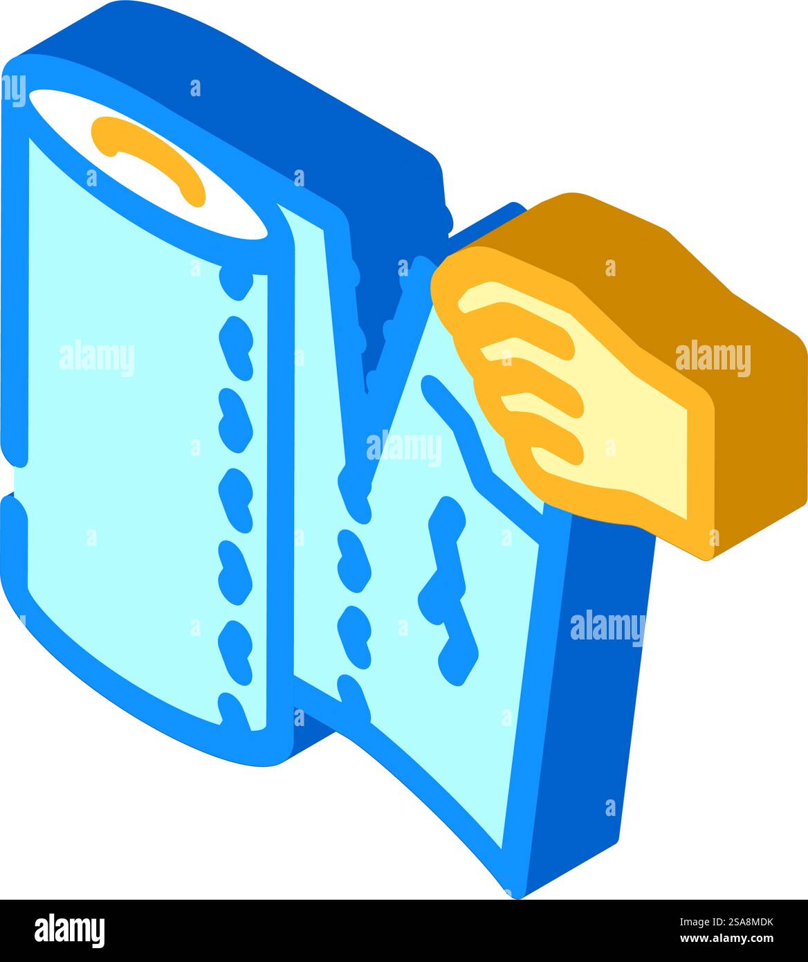 hand tearing paper towel isometric icon vector. hand tearing paper ...
