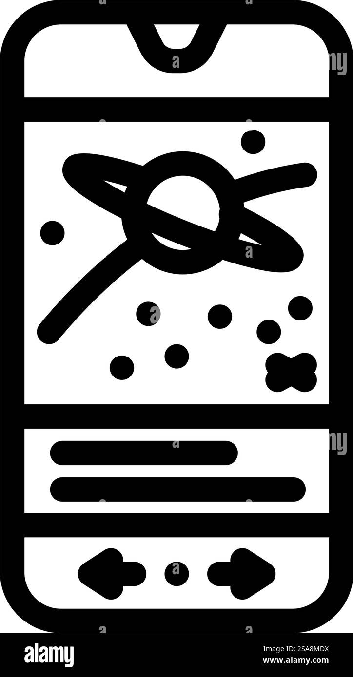 application space exploration line icon vector. application space ...