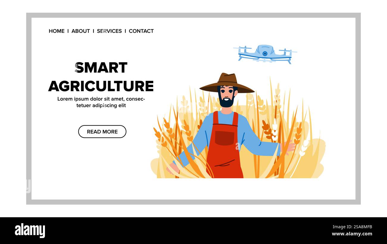 digital smart agriculture vector. farm food, farmer industry ...